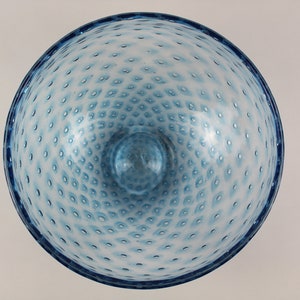 Handblown Sea Blue Bubble Glass Bowl - Etsy