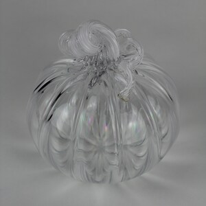 Clear and White Handblown Decorative Glass Pumpkin - Etsy