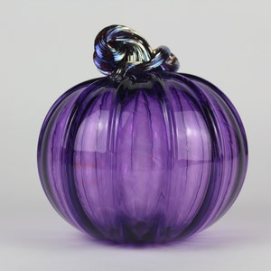 Violet and Gold Handblown Decorative Glass Pumpkin - Etsy