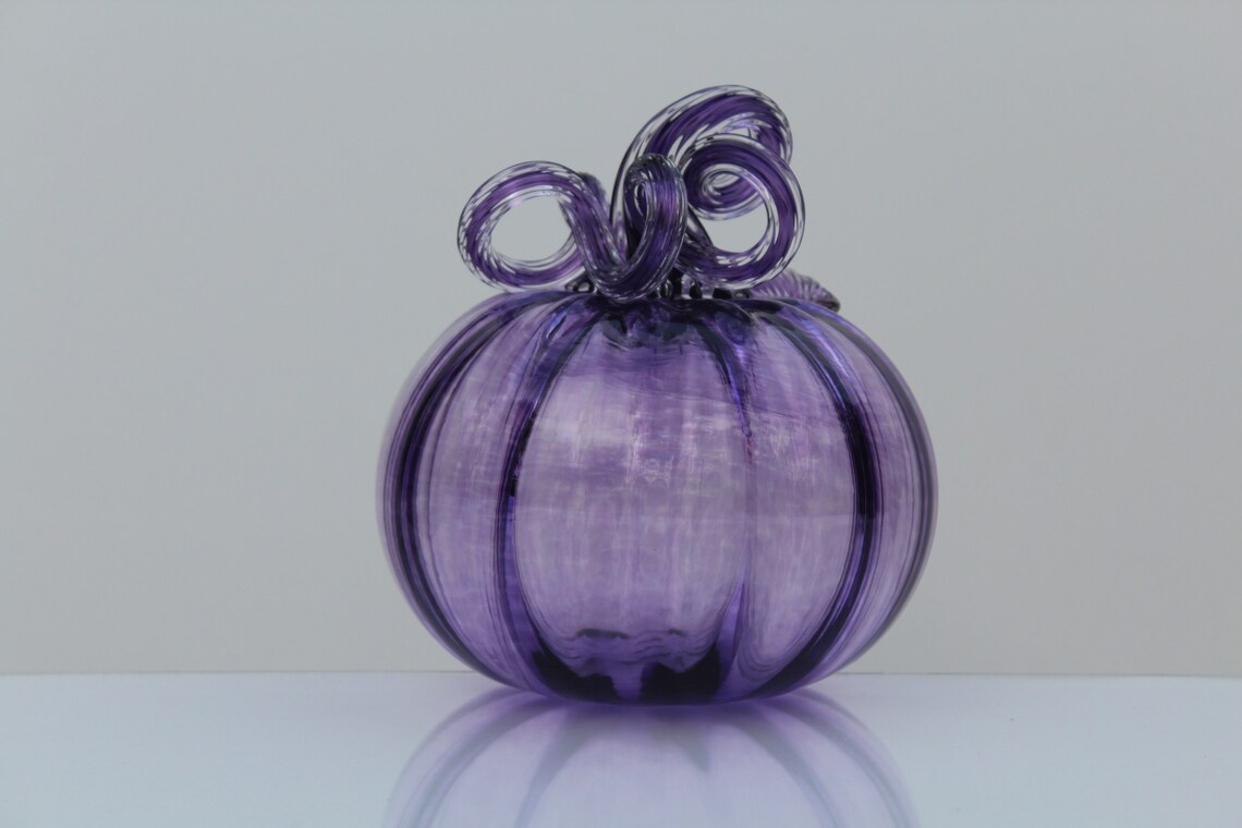 Deep Purple Handblown Decorative Glass Pumpkin - Etsy
