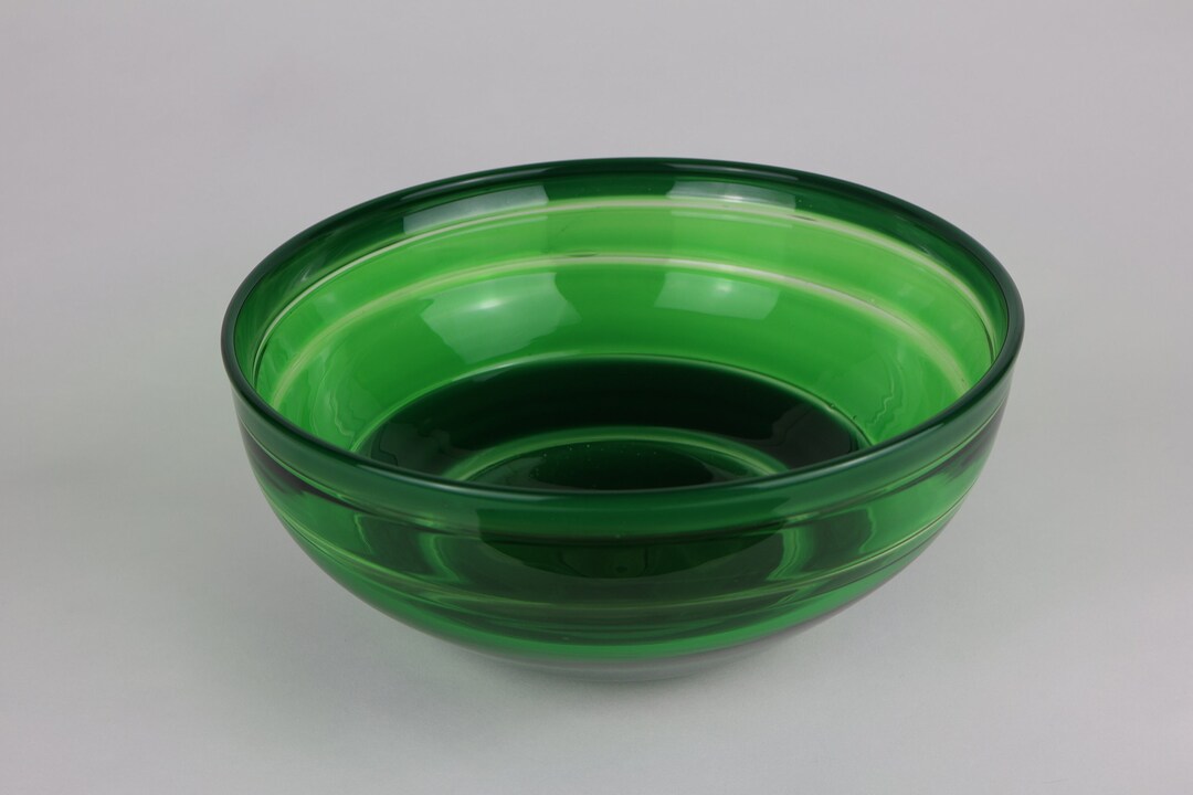 Large Green Opaque and Transparent Incalmo Bowl - Etsy