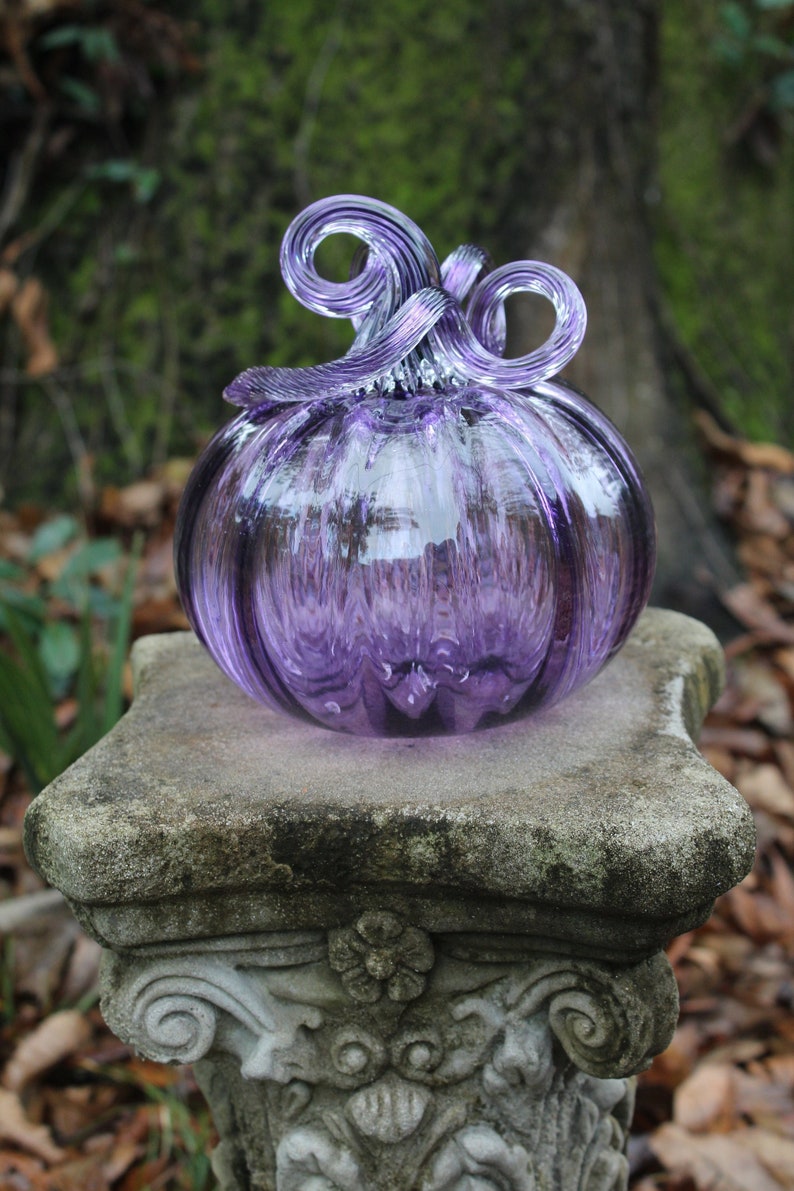 Deep Purple Handblown Decorative Glass Pumpkin - Etsy
