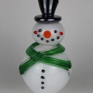 Handblown Glass Snowman - Etsy