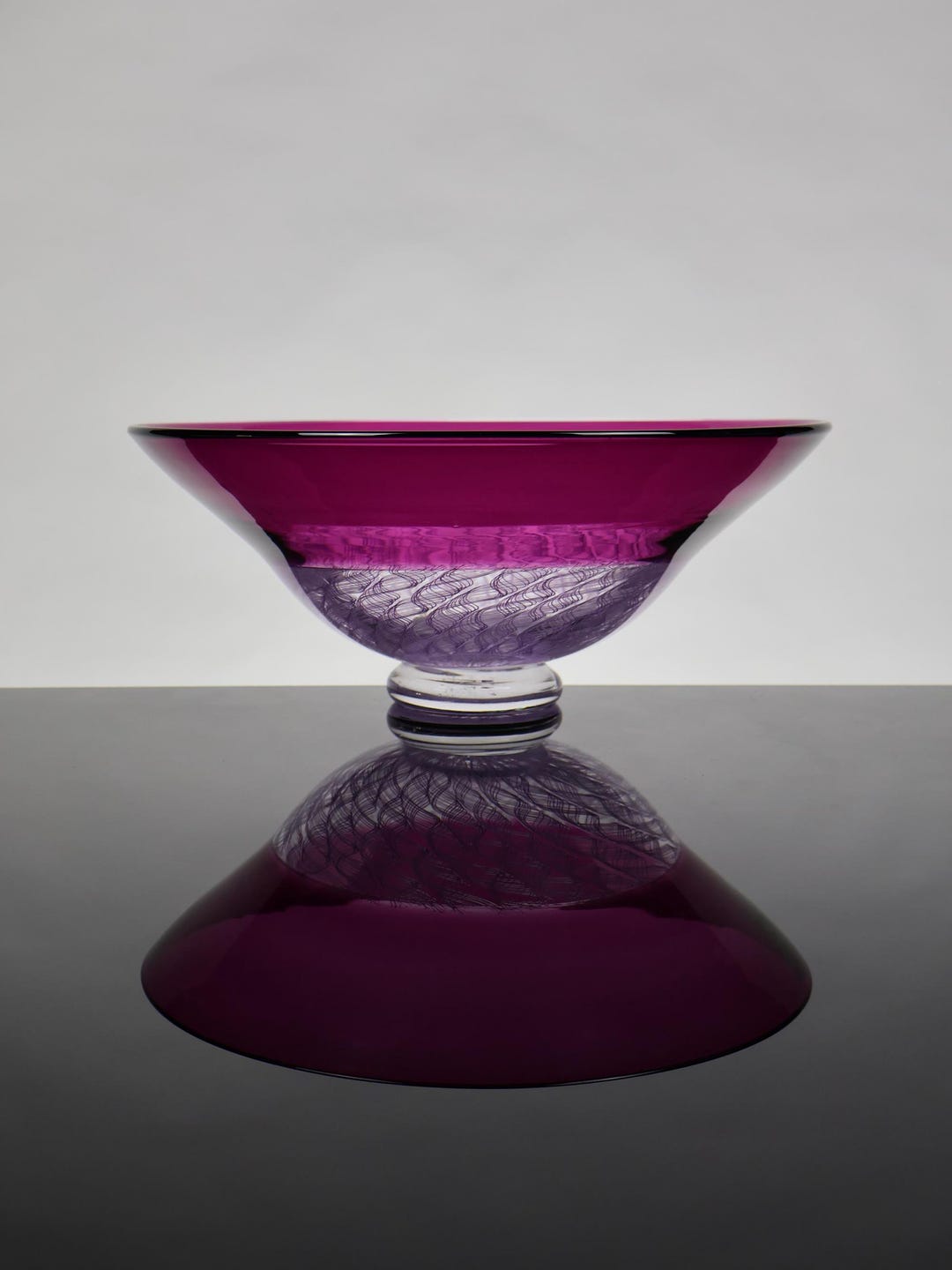Pink and White Handmade Glass Encalmo Bowl - Etsy