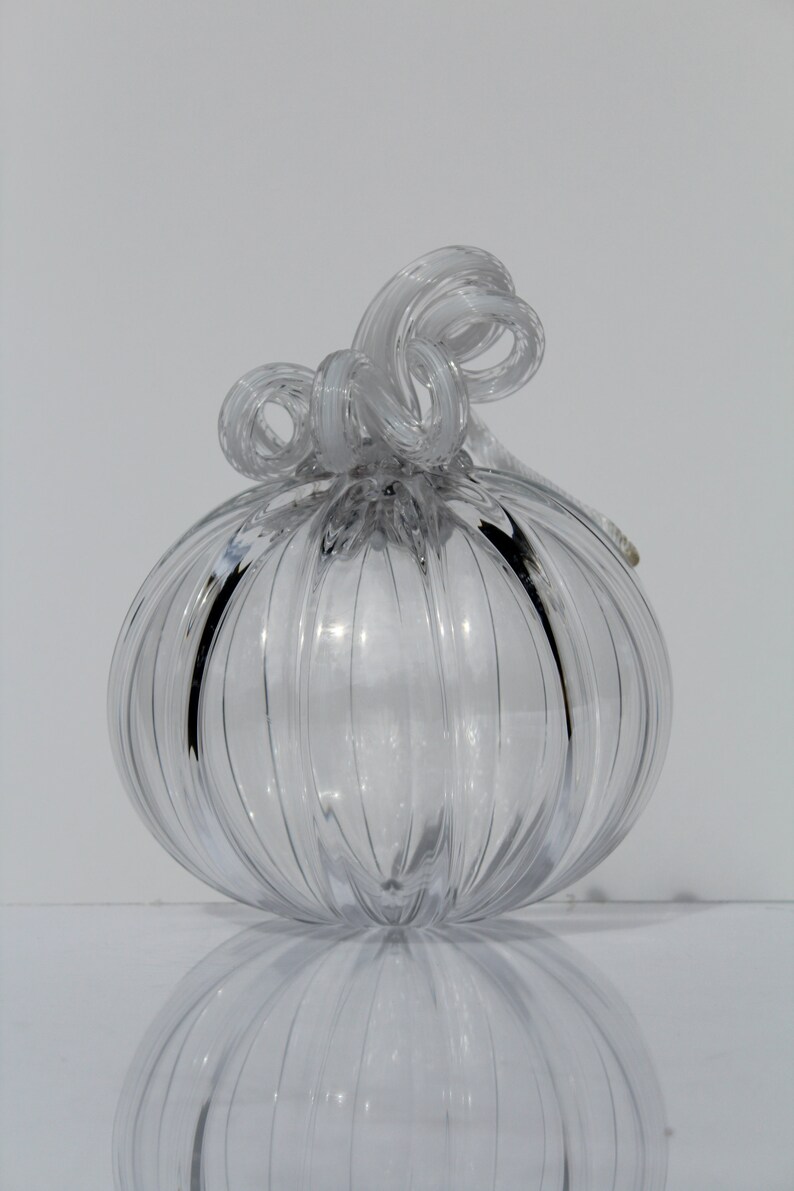 Clear and White Handblown Decorative Glass Pumpkin - Etsy