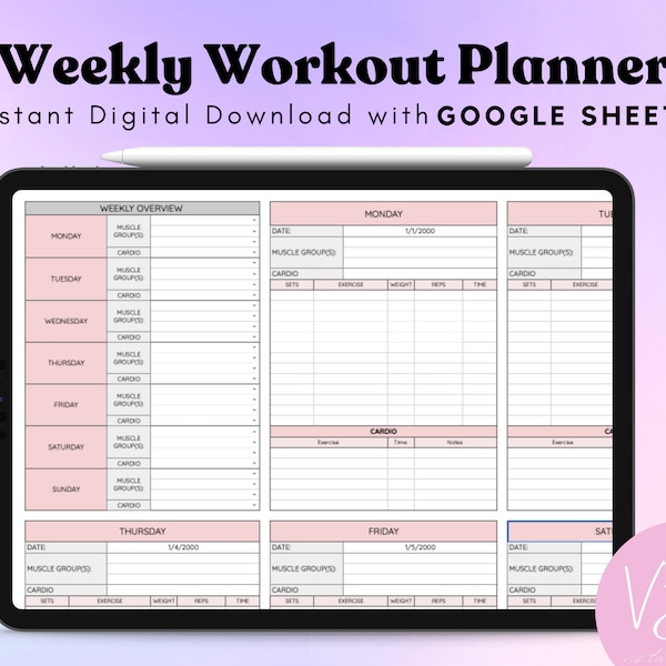 Google Sheets Workout Plan - Etsy
