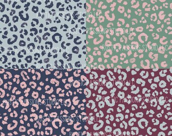 Seamless Hand Drawn Neon Leopard Print Digital Paper | Etsy