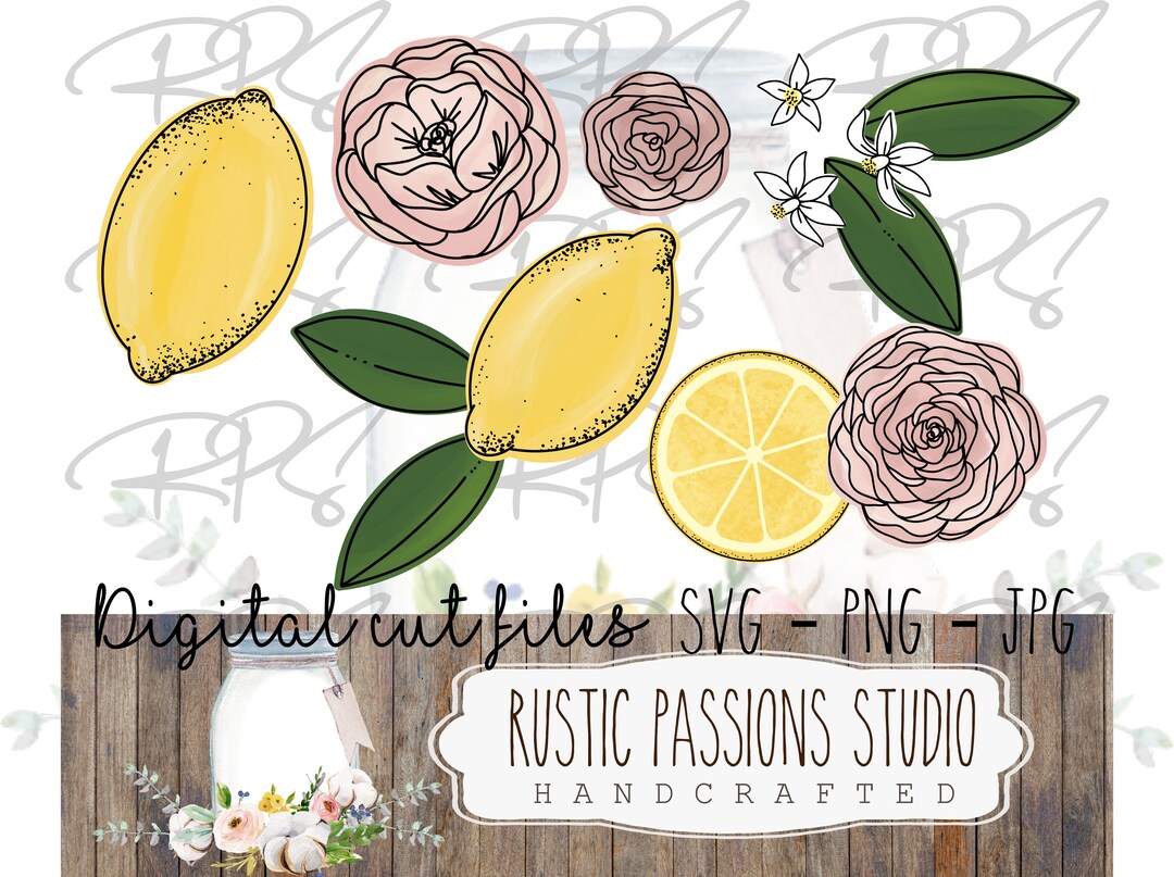 Rose and Lemon Blossoms Individual Elements, Printable Sublimation ...