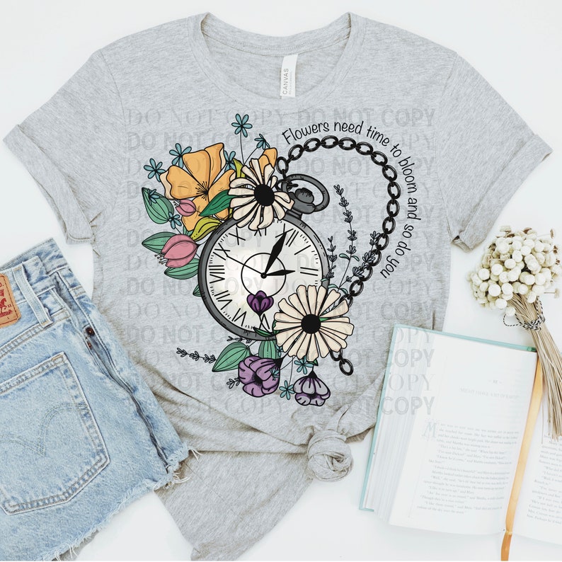 Hand Drawn Floral Pocket Watch Decal DIGITAL DOWNLOAD Png - Etsy