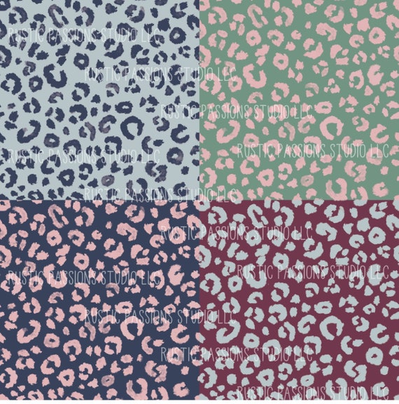 Seamless Hand Drawn Leopard Print Digital Paper Printable | Etsy