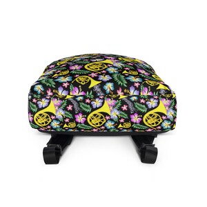 French Horns and Flowers Backpack Black Background - Etsy