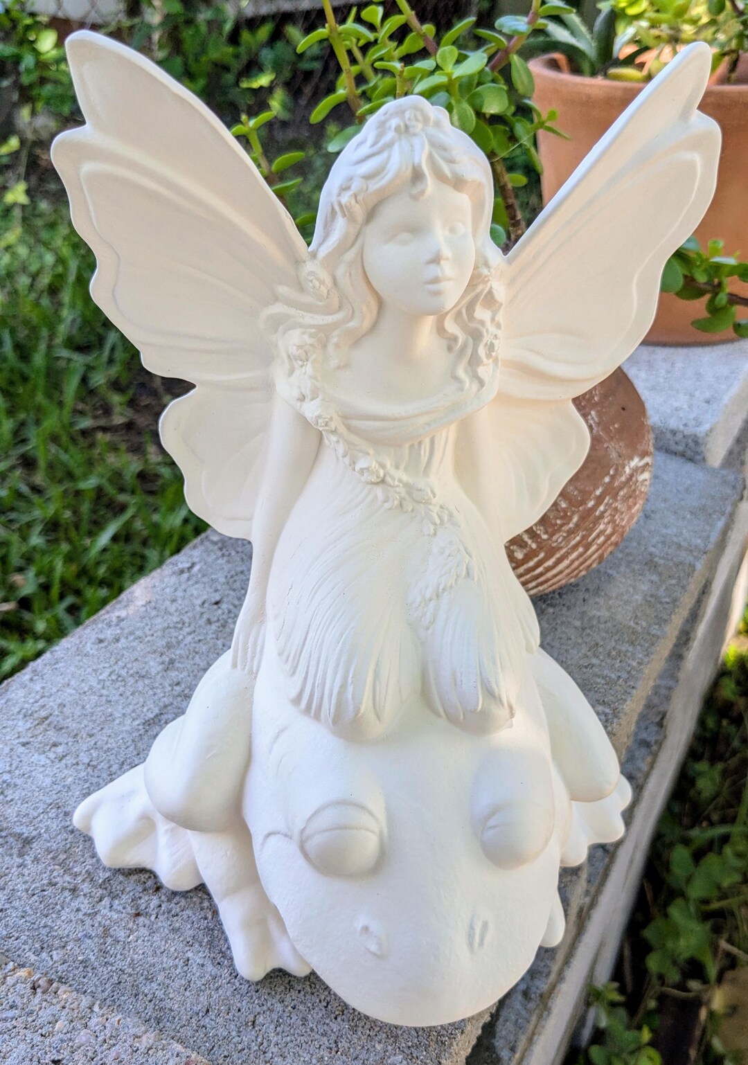 Fairy, Fairy Riding a Frog, Ceramic Fairy, Paint Your Own Pottery ...