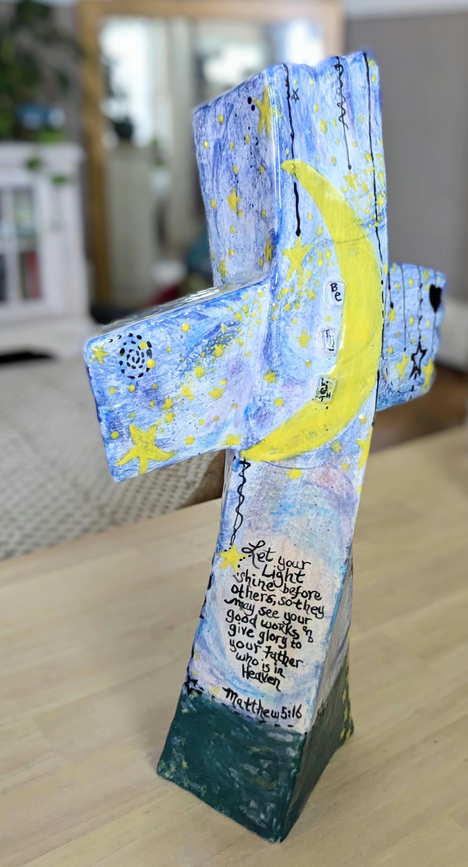 Cross, Ceramic Cross, Standing Cross, Standing Ceramic Cross, Stars ...