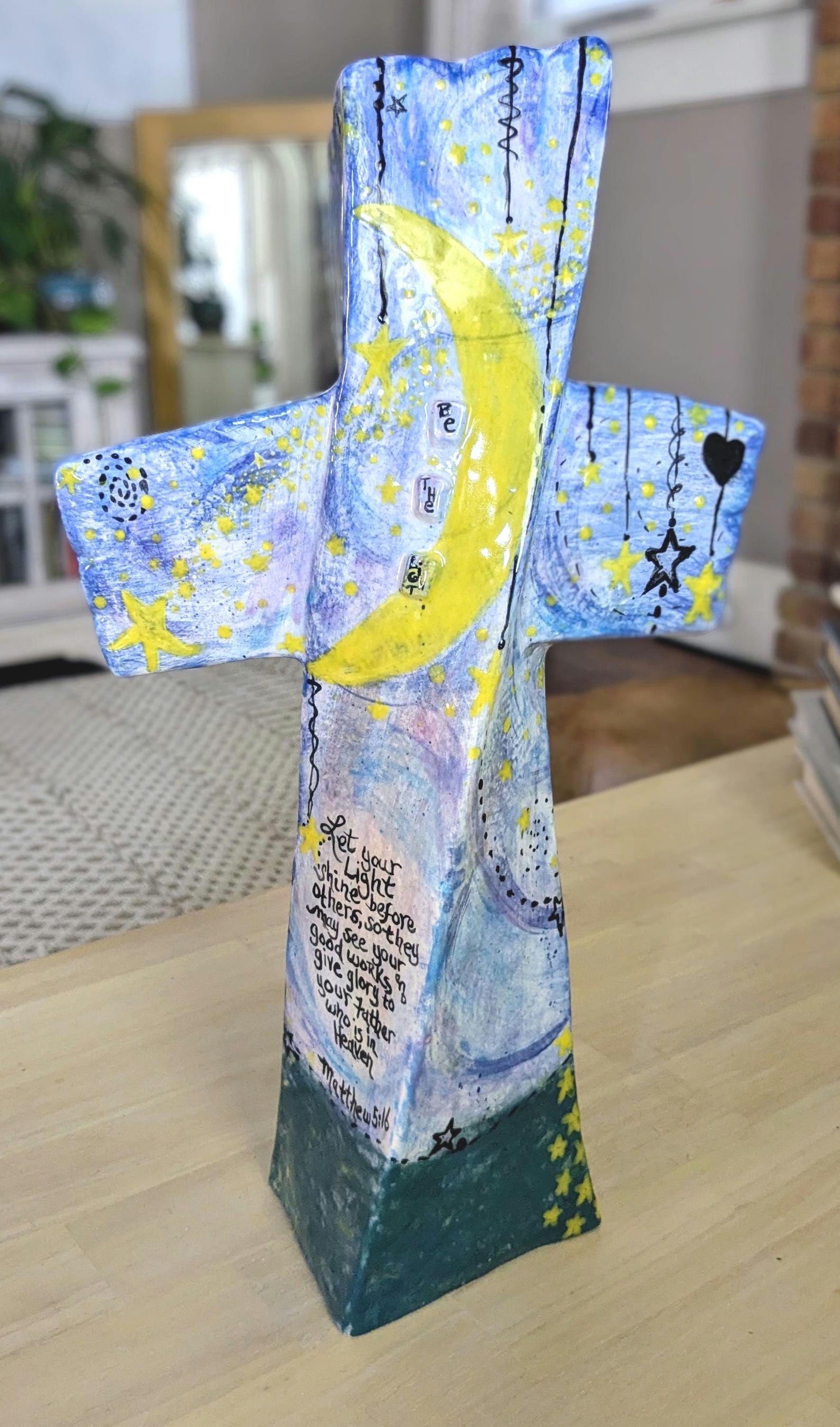 Cross, Ceramic Cross, Standing Cross, Standing Ceramic Cross, Stars ...