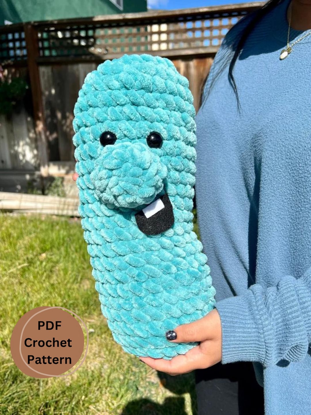 Large Cucumber Crochet PDF Pattern, Amigurumi Food PDF Pattern Crochet ...