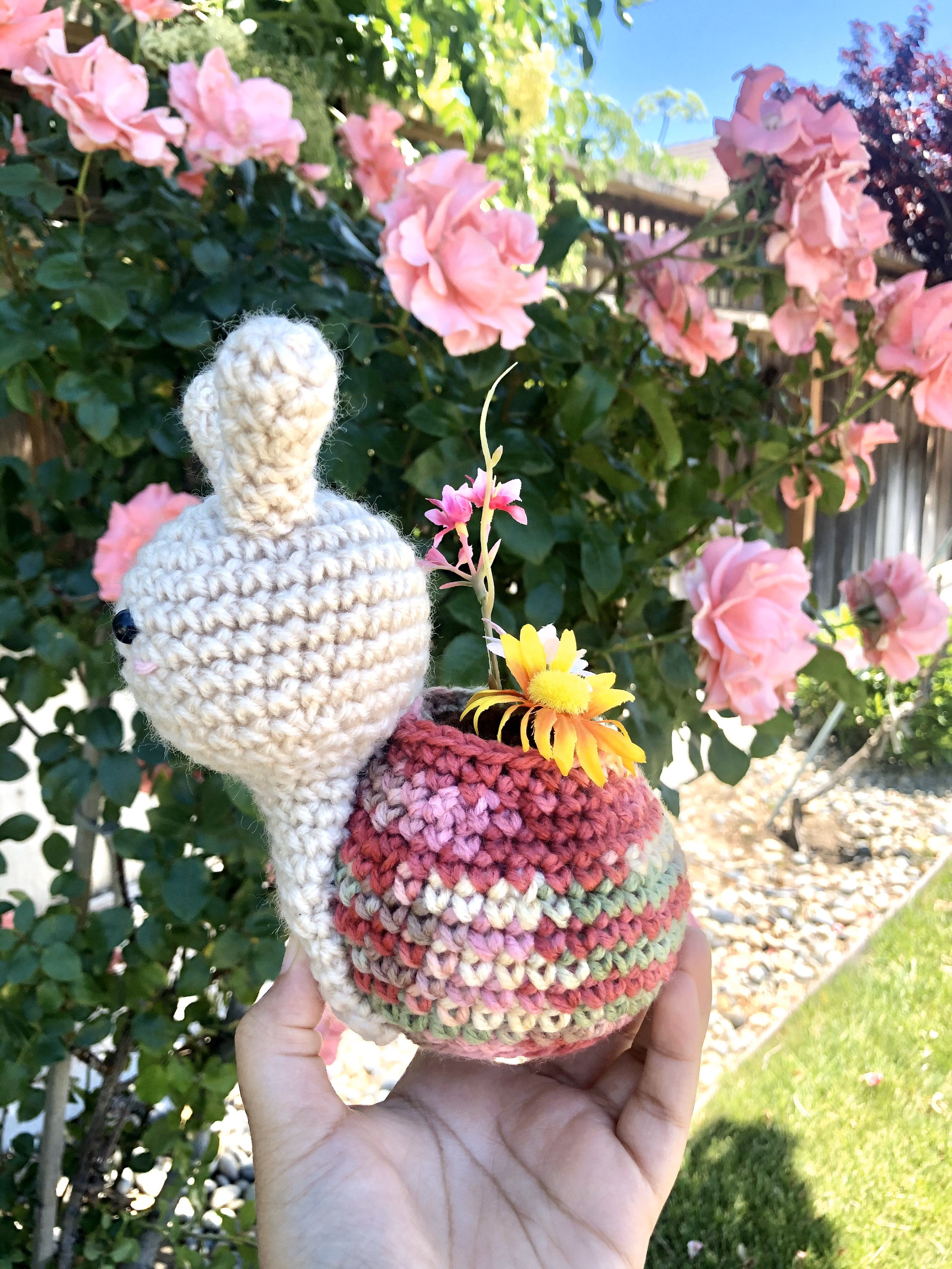 Snail Planter Pot Friend Crochet PDF Pattern, Crochet Amigurumi Pattern ...