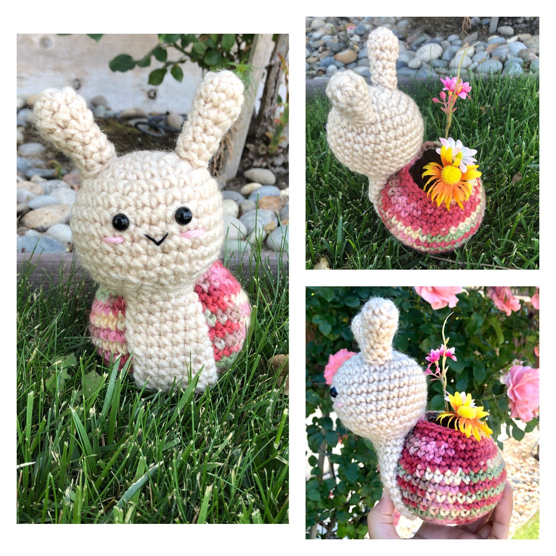 Snail Planter Pot Friend Crochet PDF Pattern, Crochet Amigurumi Pattern ...