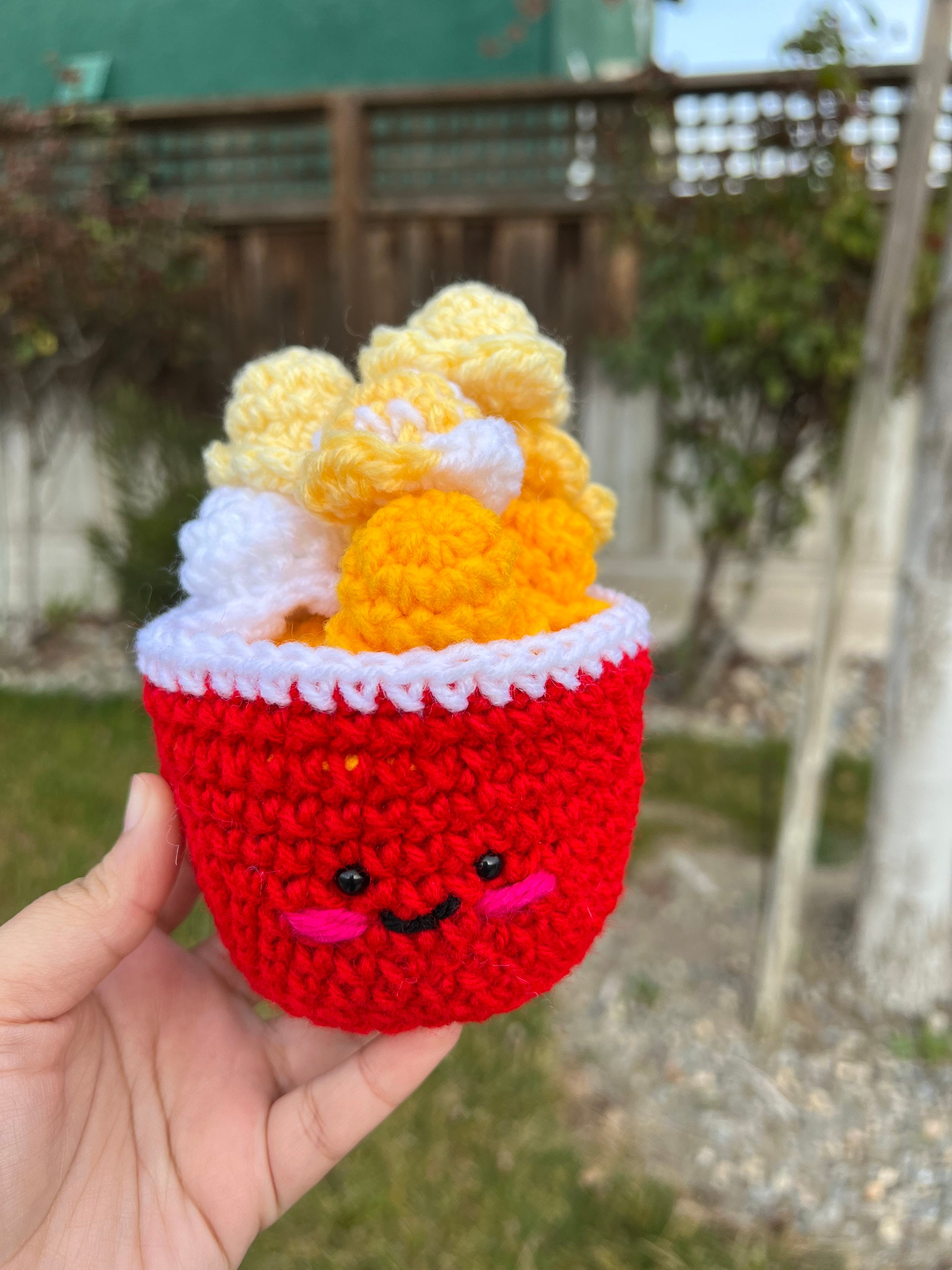 Popcorn Bucket Crochet PDF Pattern, Popcorn Amigurumi Crochet Pattern ...