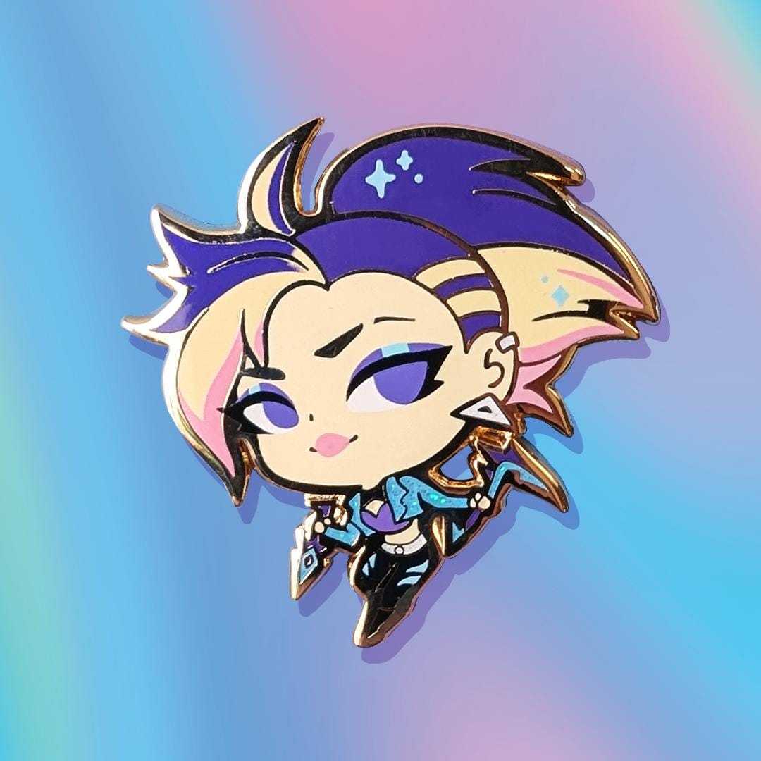 KDA Akali Enamel Pin | Gold Enamel Pin | League of Legends Pin | Video ...