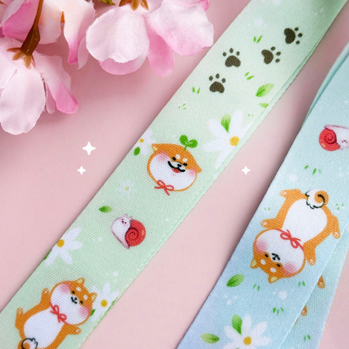 Kawaii Shibas Lanyard | Orange Red Shiba | Cute Japanese Dog | Blue ...