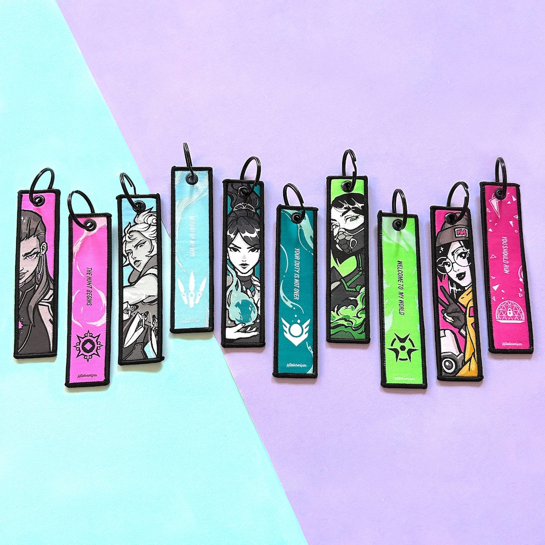 Valorant Keychain Luggage Tags | Embroidered Key Tags | Thread Woven ...