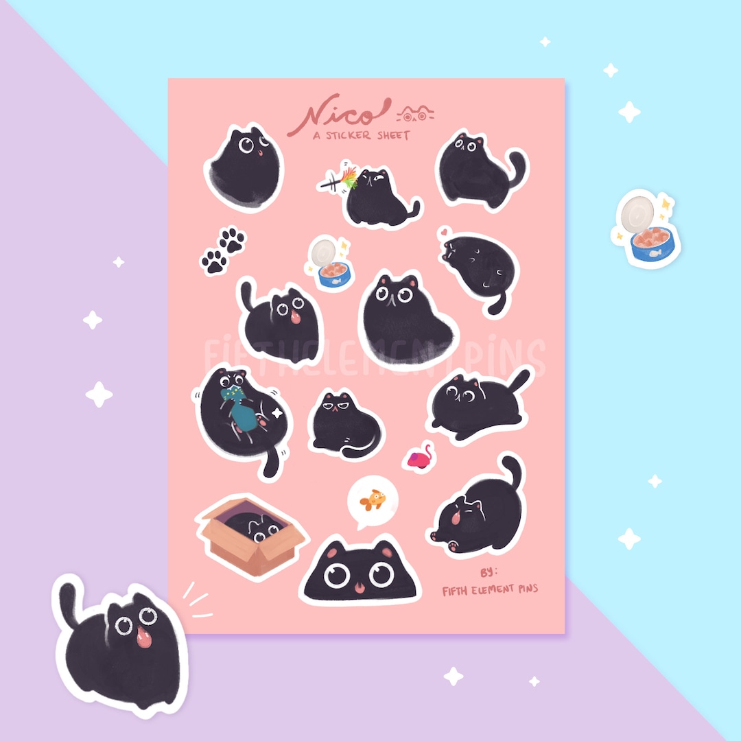 Nico Sticker Sheet | Illustrated Stickers | Kawaii Stickers | Vinyl ...