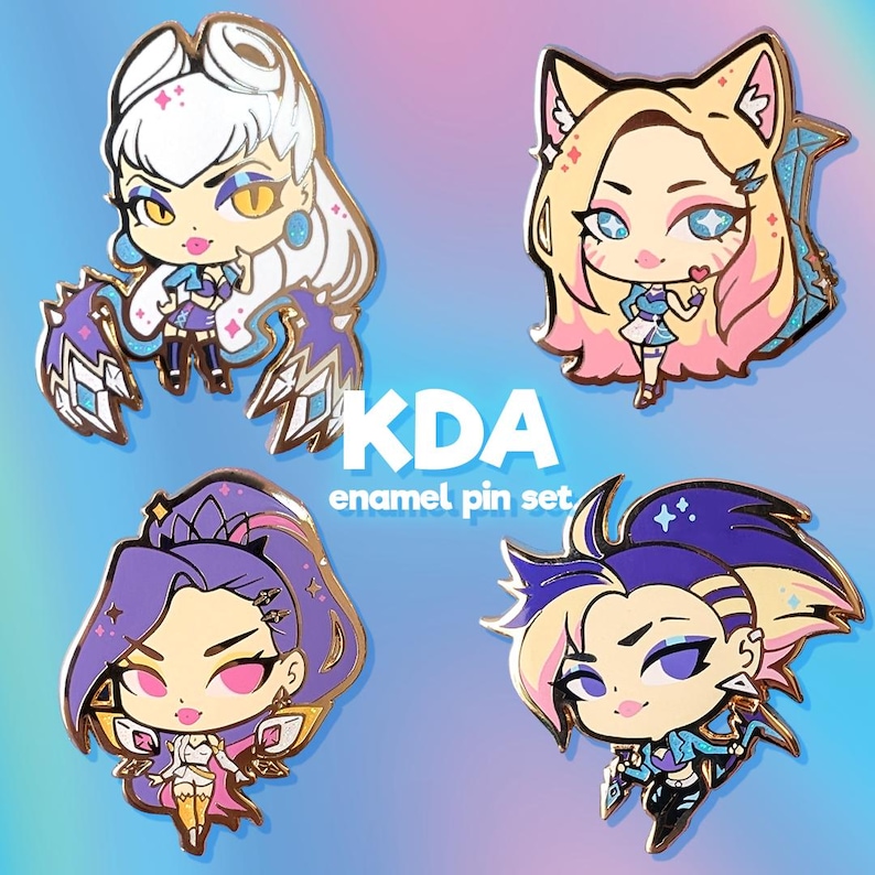 KDA Ahri Enamel Pin | Gold Enamel Pin | League of Legends Pin | Video ...