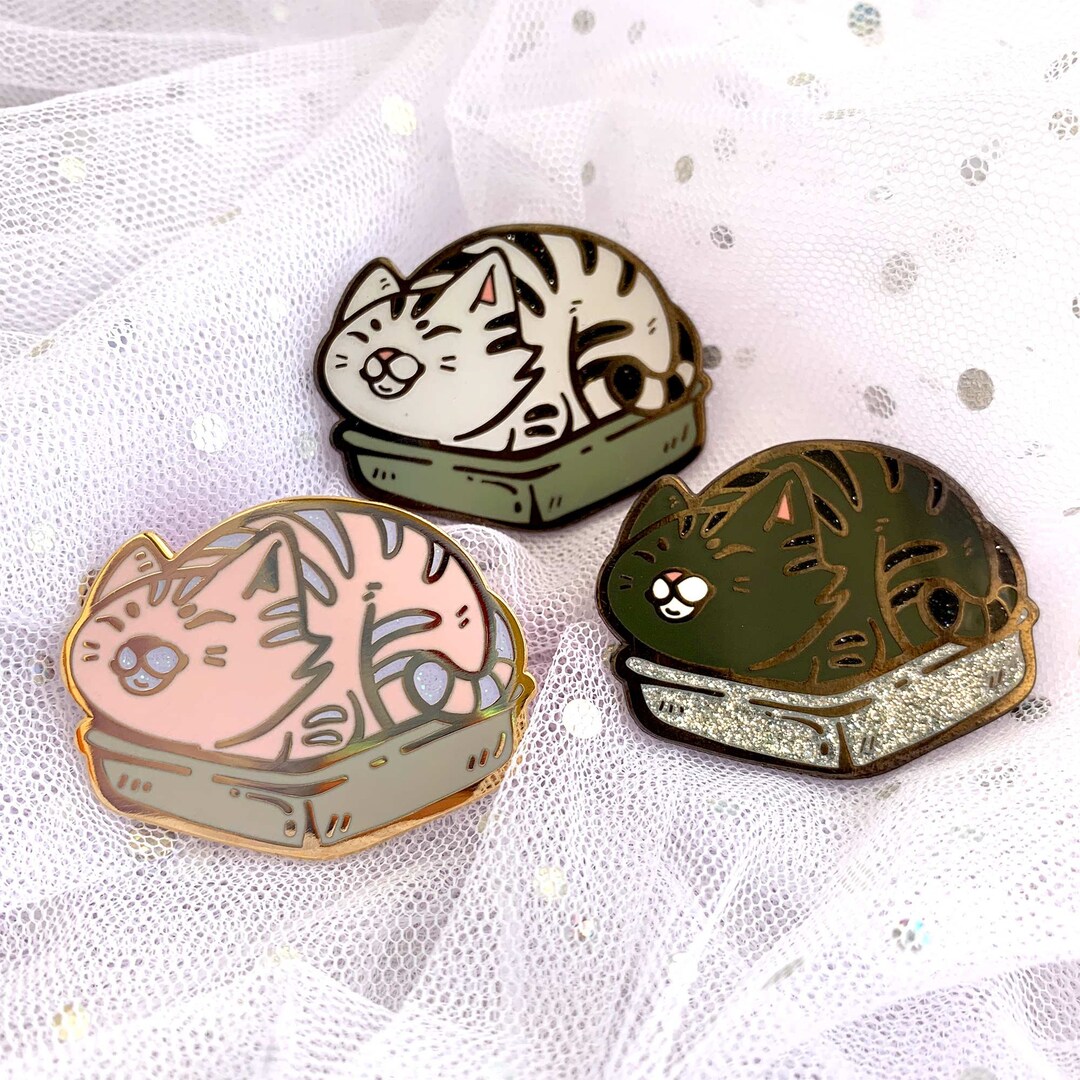 Kitty Loaf Enamel Pin | Cat Pin | Kawaii | Gold Pin | Gun Metal Pin ...