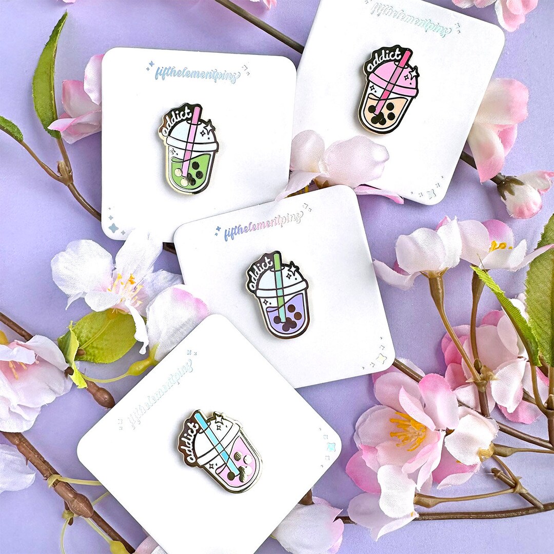 Boba Addict Enamel Pin | Milk Tea Bubble Tea Pin | Boba Lover | Pearl ...