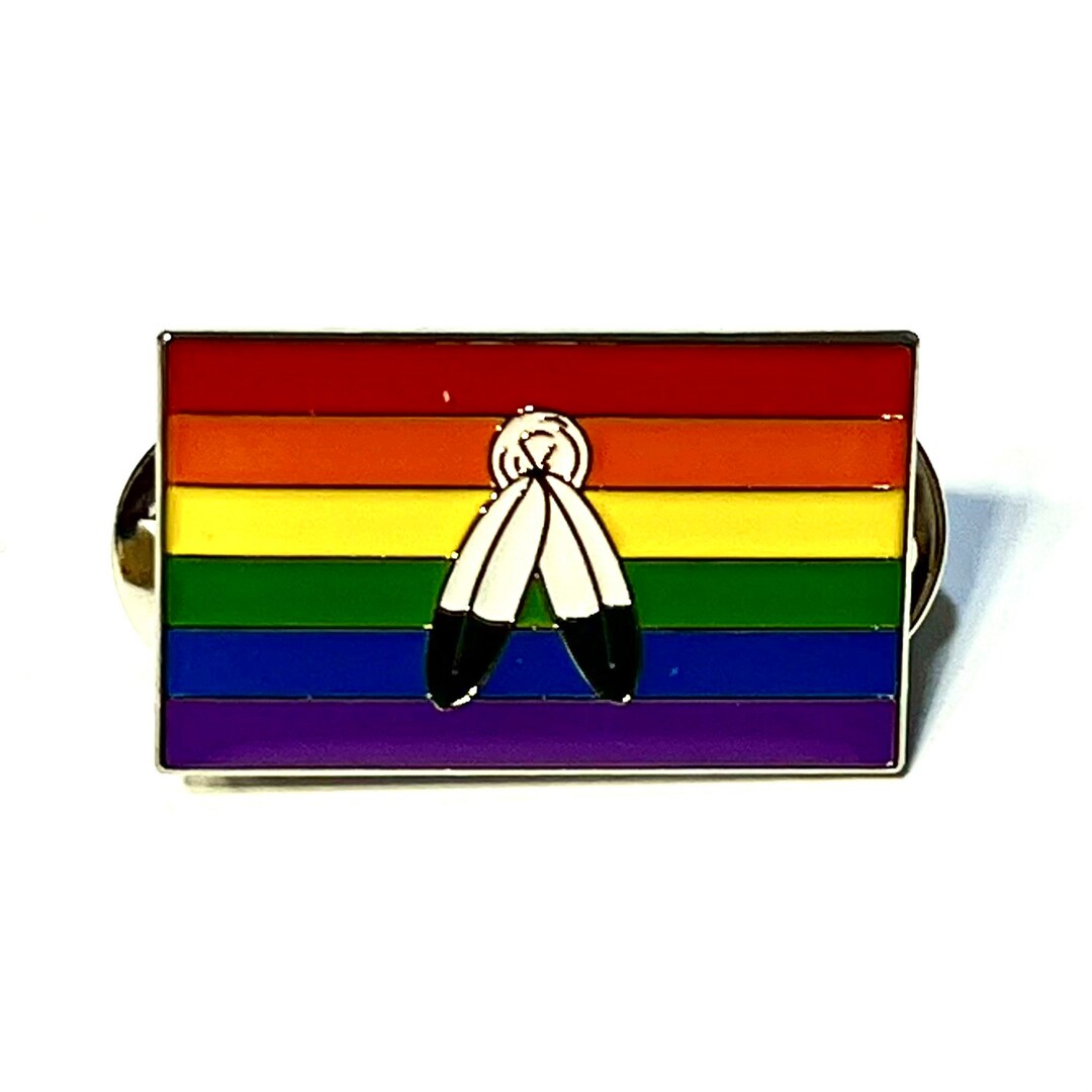 Two-spirit LGBTQ Indigenous Pride Flag Pin — Rainbow Badge for Lapels ...