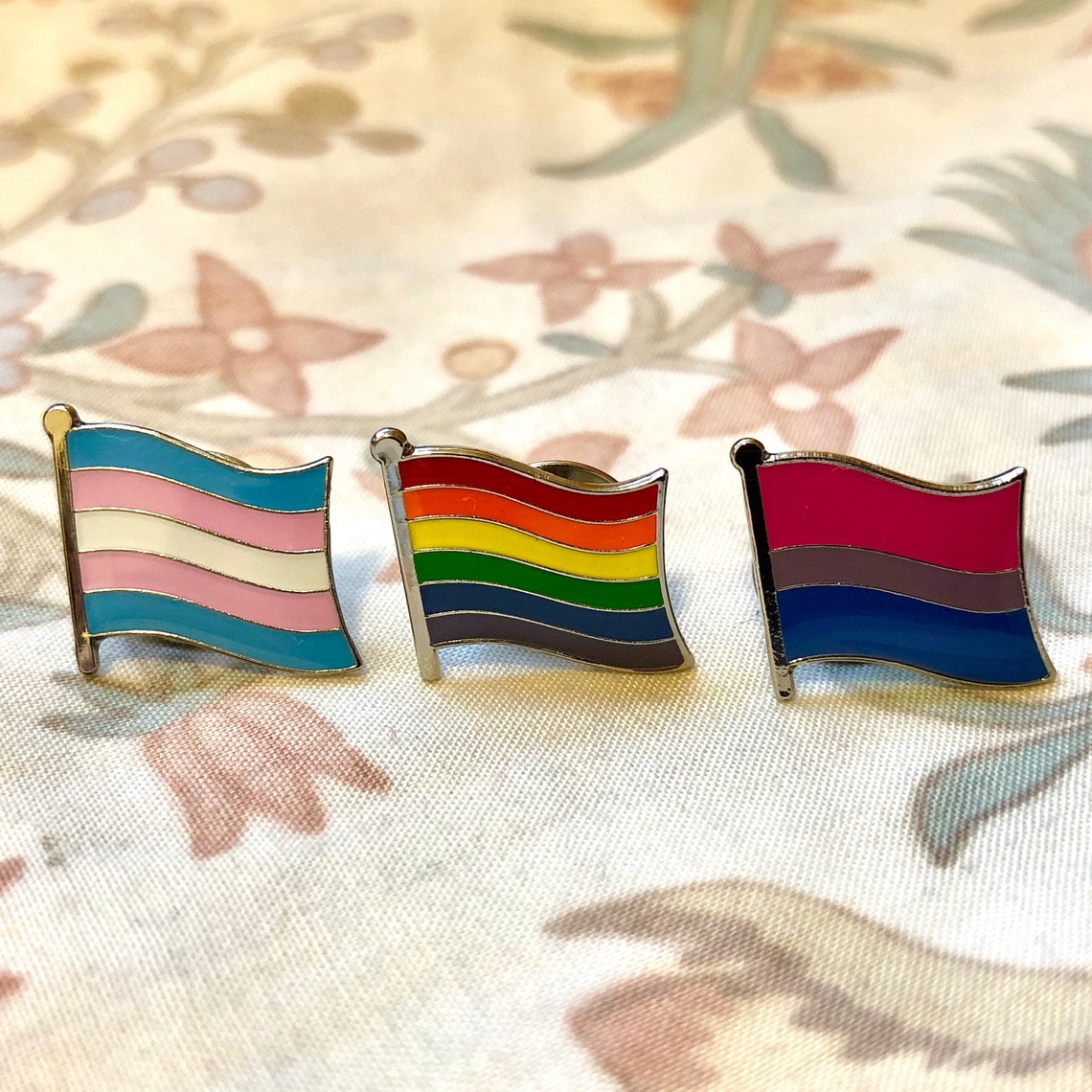 Transgender LGBTQ Pride Flag Silver-back Pin Badge for - Etsy