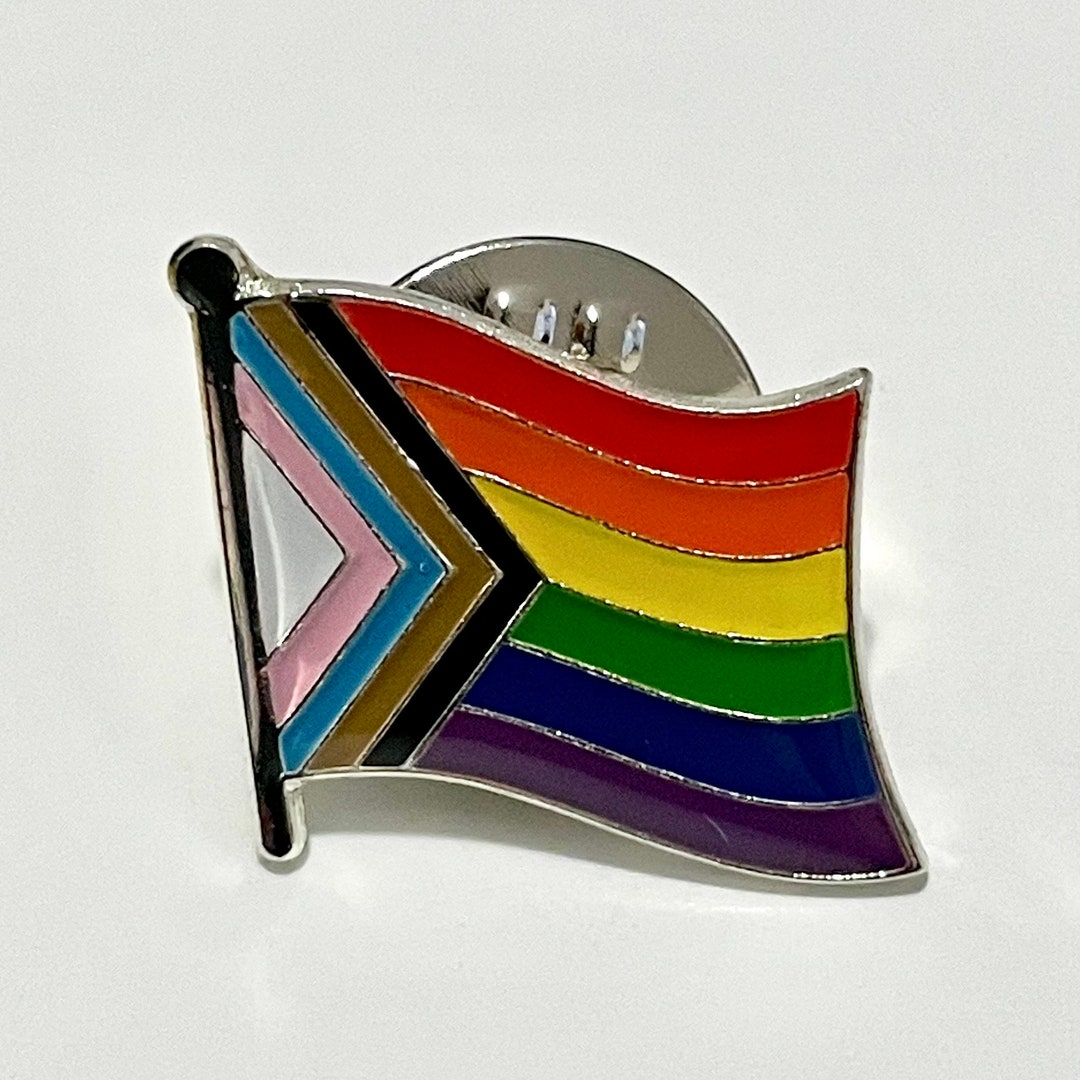 LGBTQ Progress Pride Rainbow Flag Pin Badge - Etsy