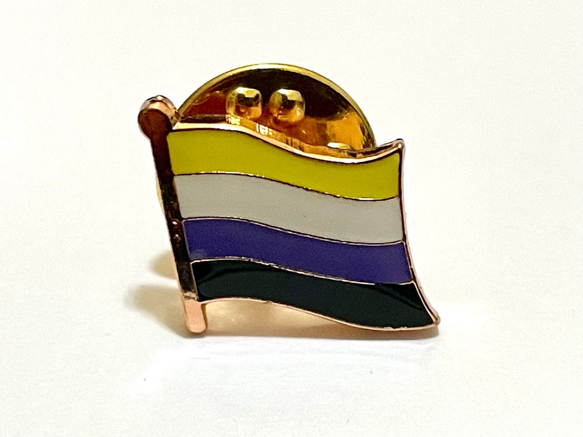 Non-binary LGBTQ Pride Flag Pin Badge for Lapels Shirts - Etsy