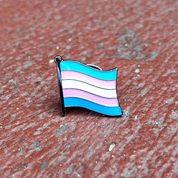 Transgender LGBTQ Pride Flag Silver-back Pin Badge for | Etsy