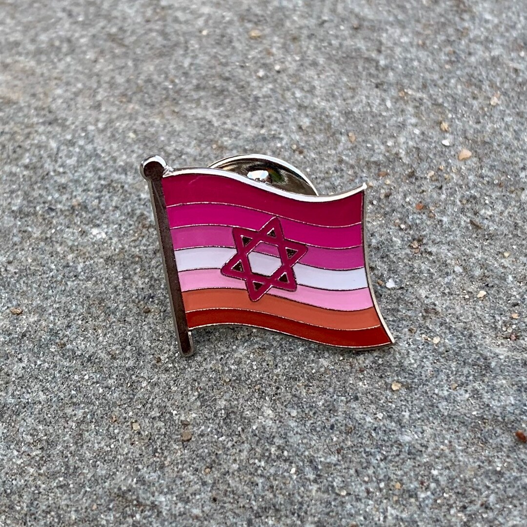 The "ivanka T." LESBIAN Jewish (LGBTQ) Star of David Pride Flag Pin ...