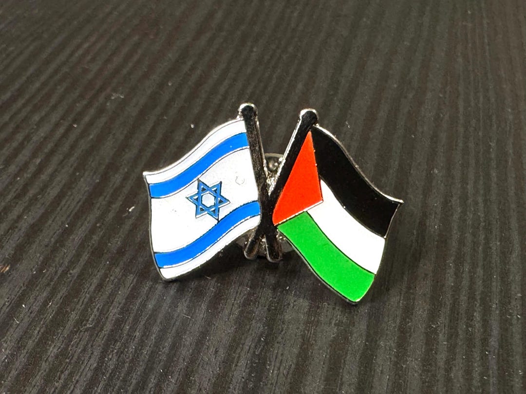 Palestine & State of Israel - Double Flags Crossed Pin Badge for Lapels ...