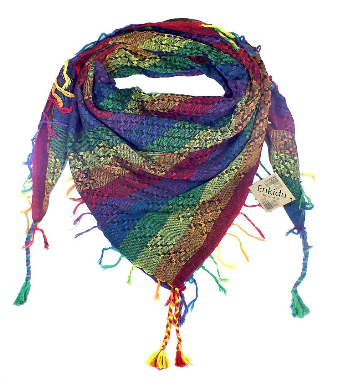 The "enkidu" LGBTQ Rainbow Pride Sudra / Keffiyeh Scarf Shawl Bandanna ...