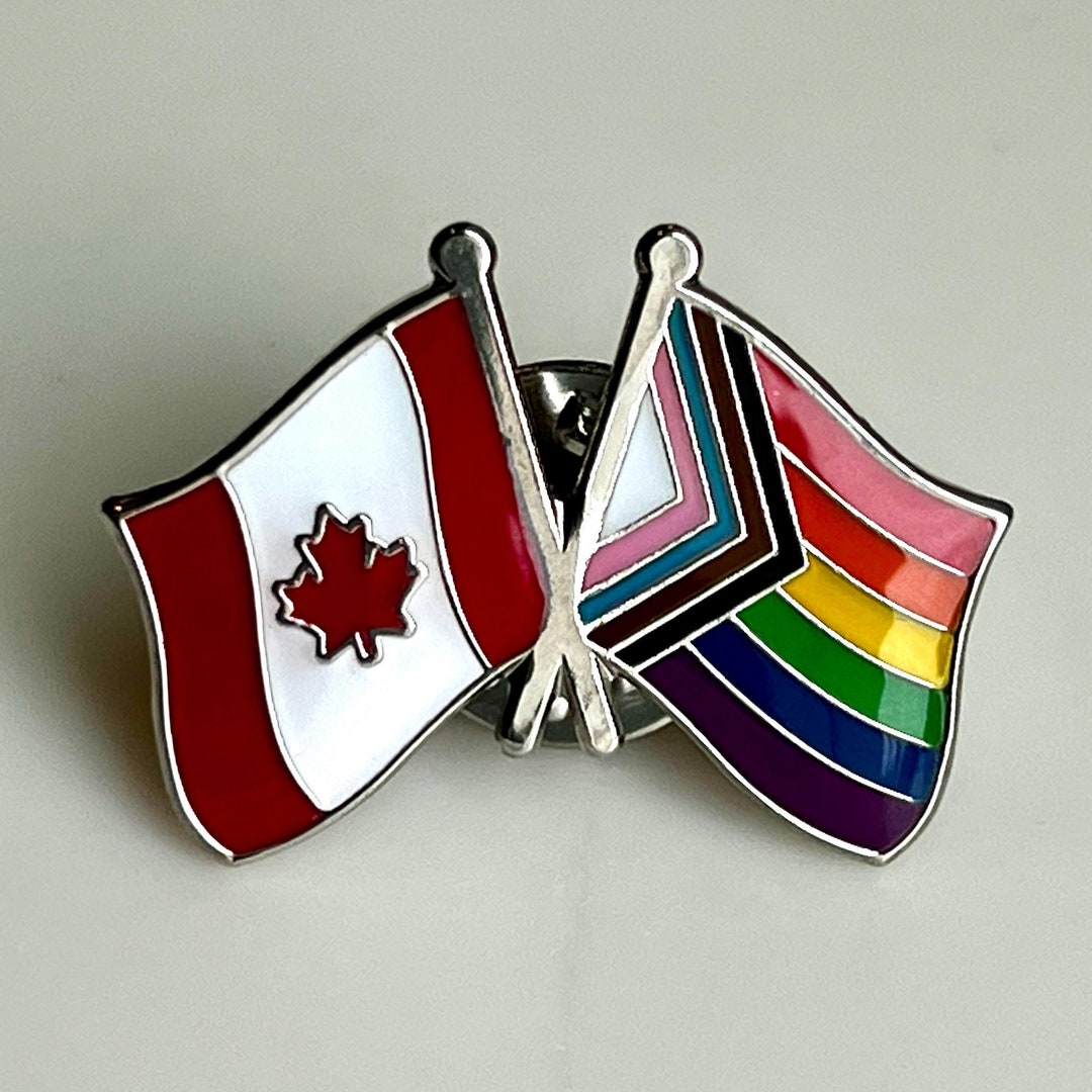 Progress Pride & Canada Flag Pin - LGBTQ+ Allyship Enamel Badge - Etsy