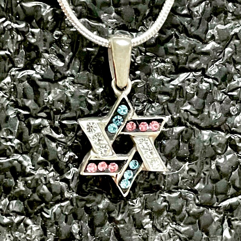 Jewish Transgender Pride Star of David Swarovski Silver - Etsy
