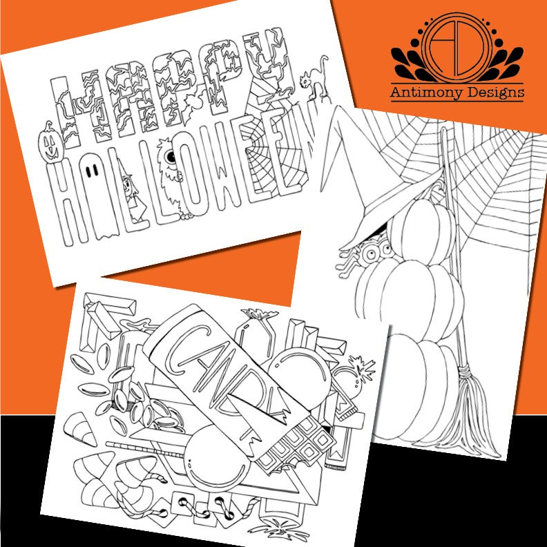 Halloween Coloring Pages, Happy Halloween, Candy Coloring Page ...