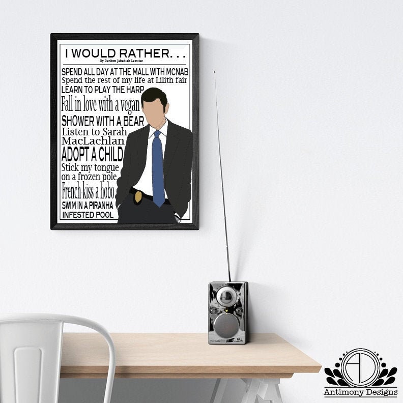 Psych Poster - Lassie - I Would Rather - Etsy