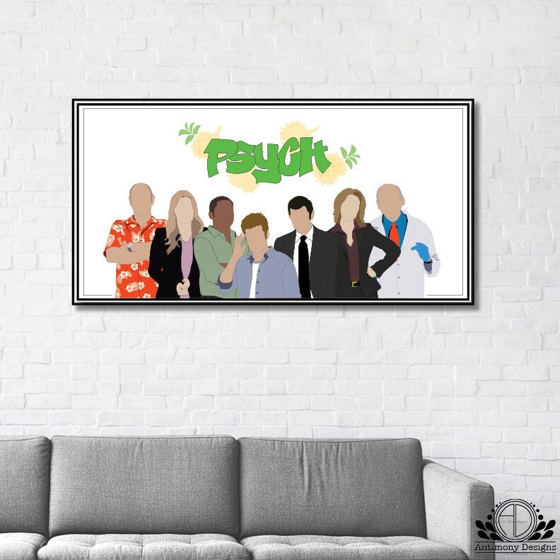 Psych Team Poster, TV Show Psych Characters, Henry Juliet Gus Shawn ...