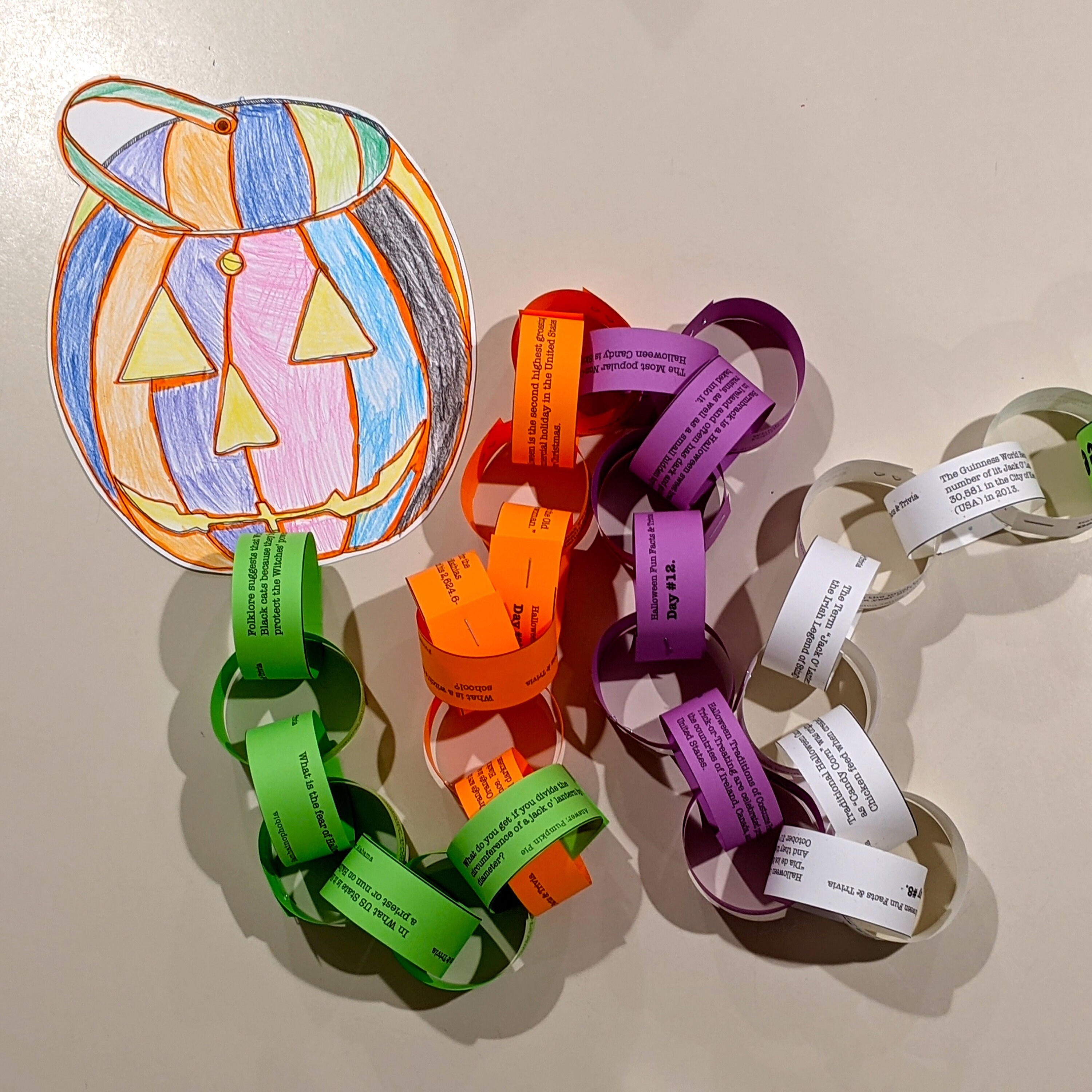 Paper Chain Craft - Halloween - Coloring Page Included - Etsy