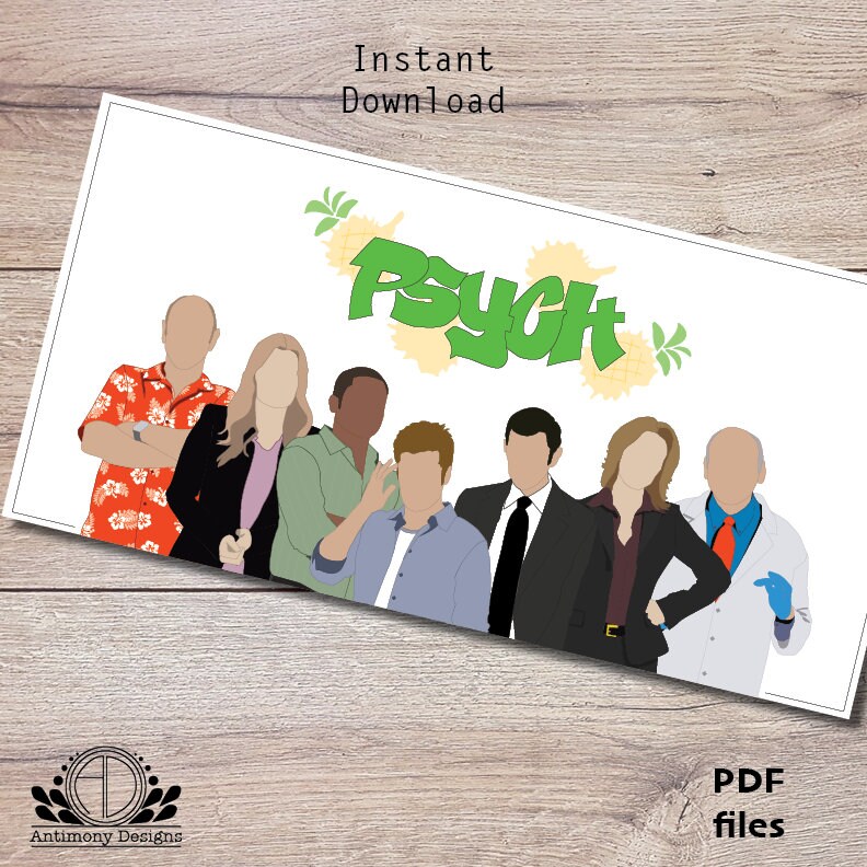 Psych Team Poster, TV Show Psych Characters, Henry Juliet Gus Shawn ...
