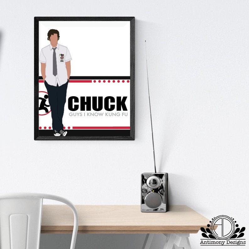 Chuck Poster, Chuck Bartowski Poster, Digital Print Chuck Poster, Guys ...