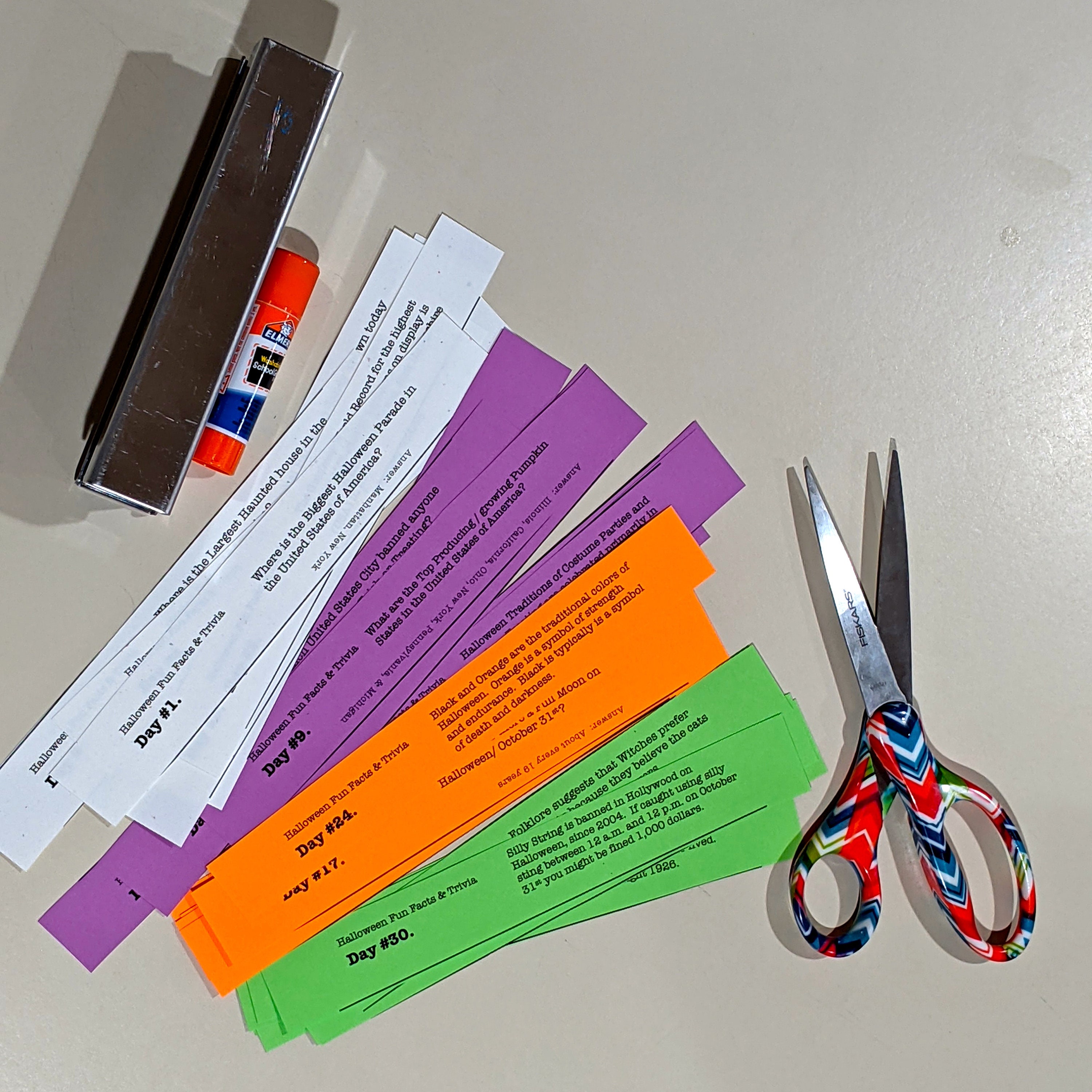 Paper Chain Craft - Halloween - Coloring Page Included - Etsy