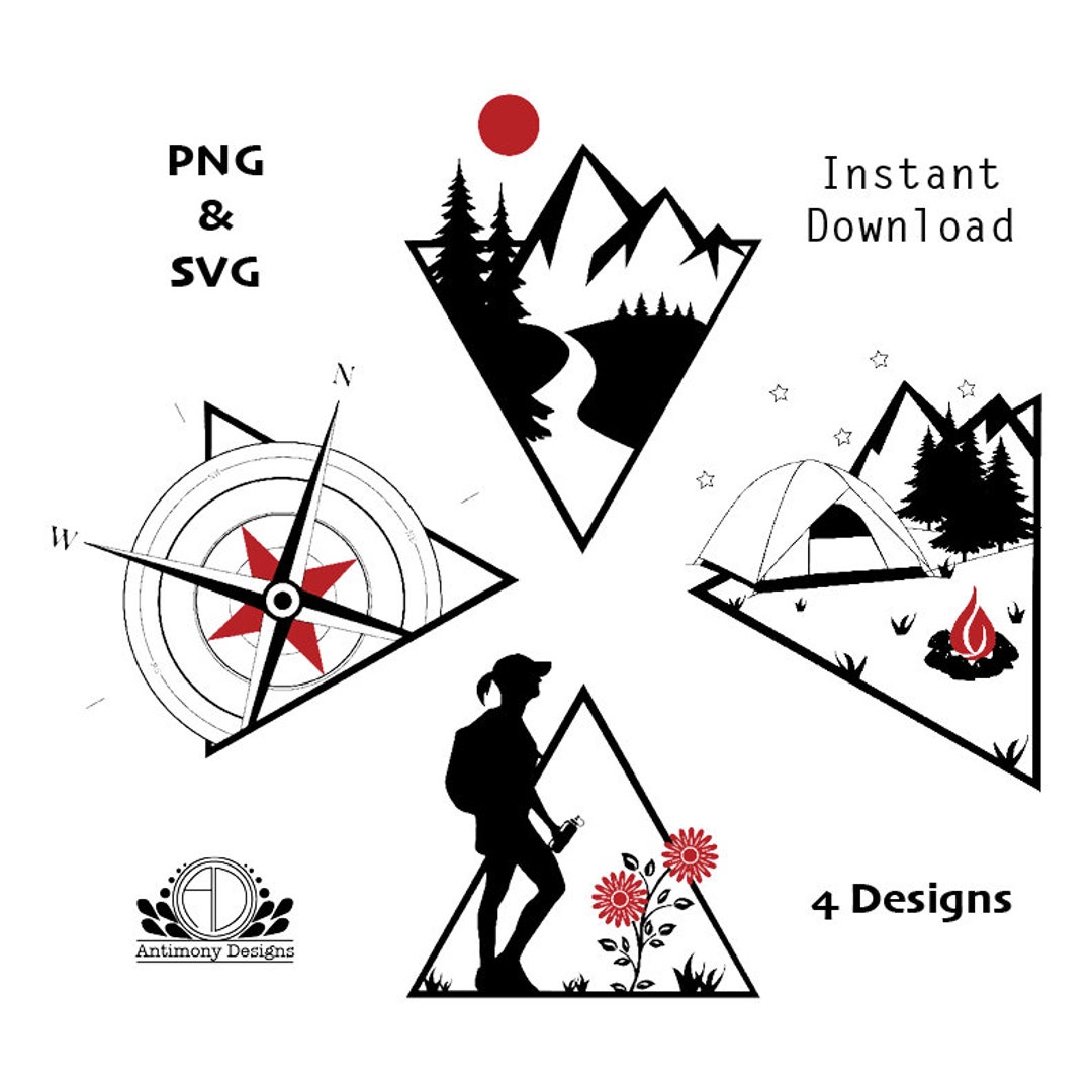 Mountain Adventure Svg - Camping Outdoors Svg - Female Hiker Svg ...