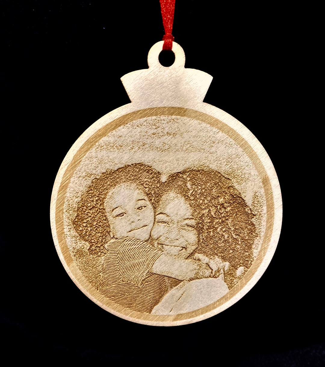 Engraved Photo Wood Ornament: Personalized Christmas Keepsake - Etsy