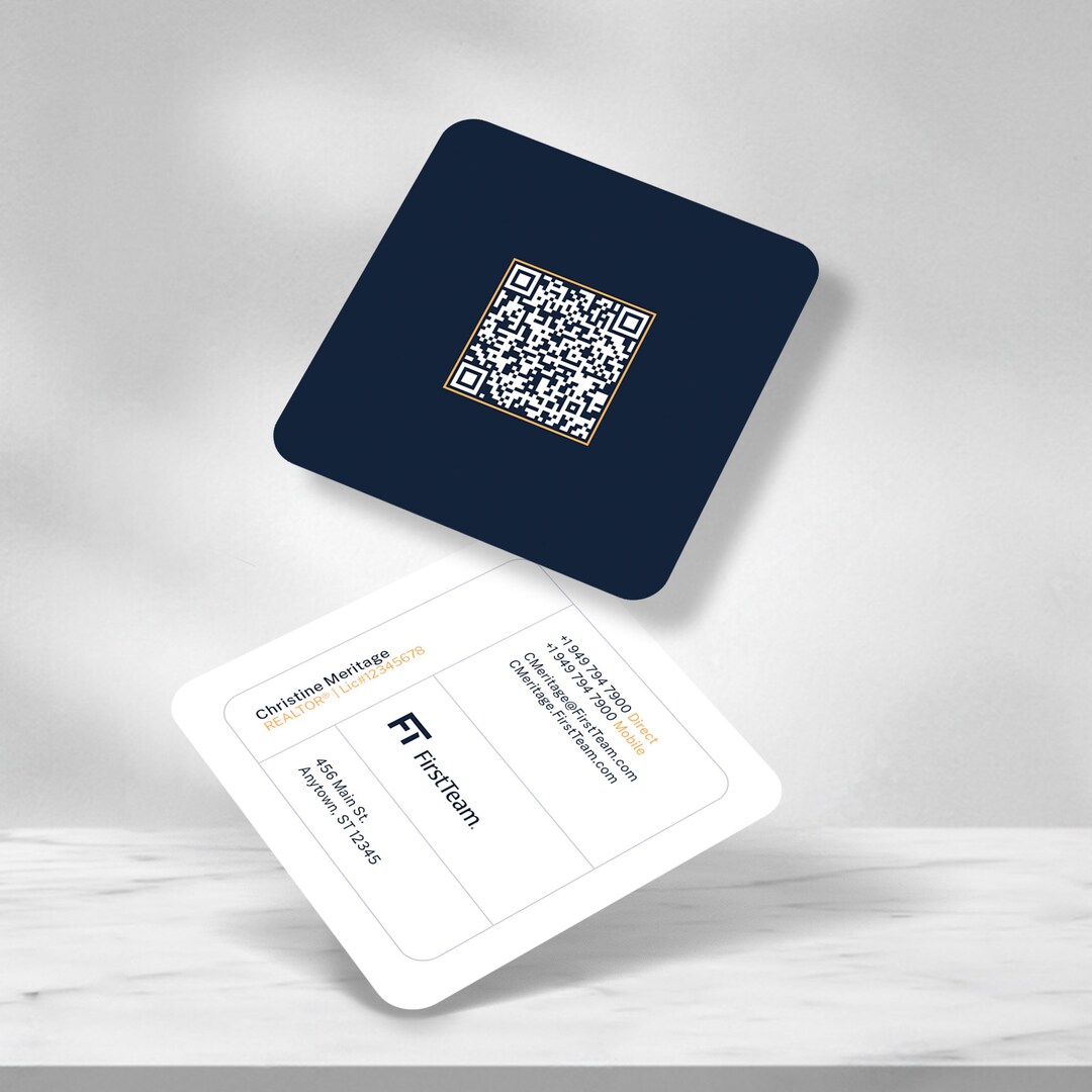 First Team Square Business Cards With Rounded Corners. Probably the ...