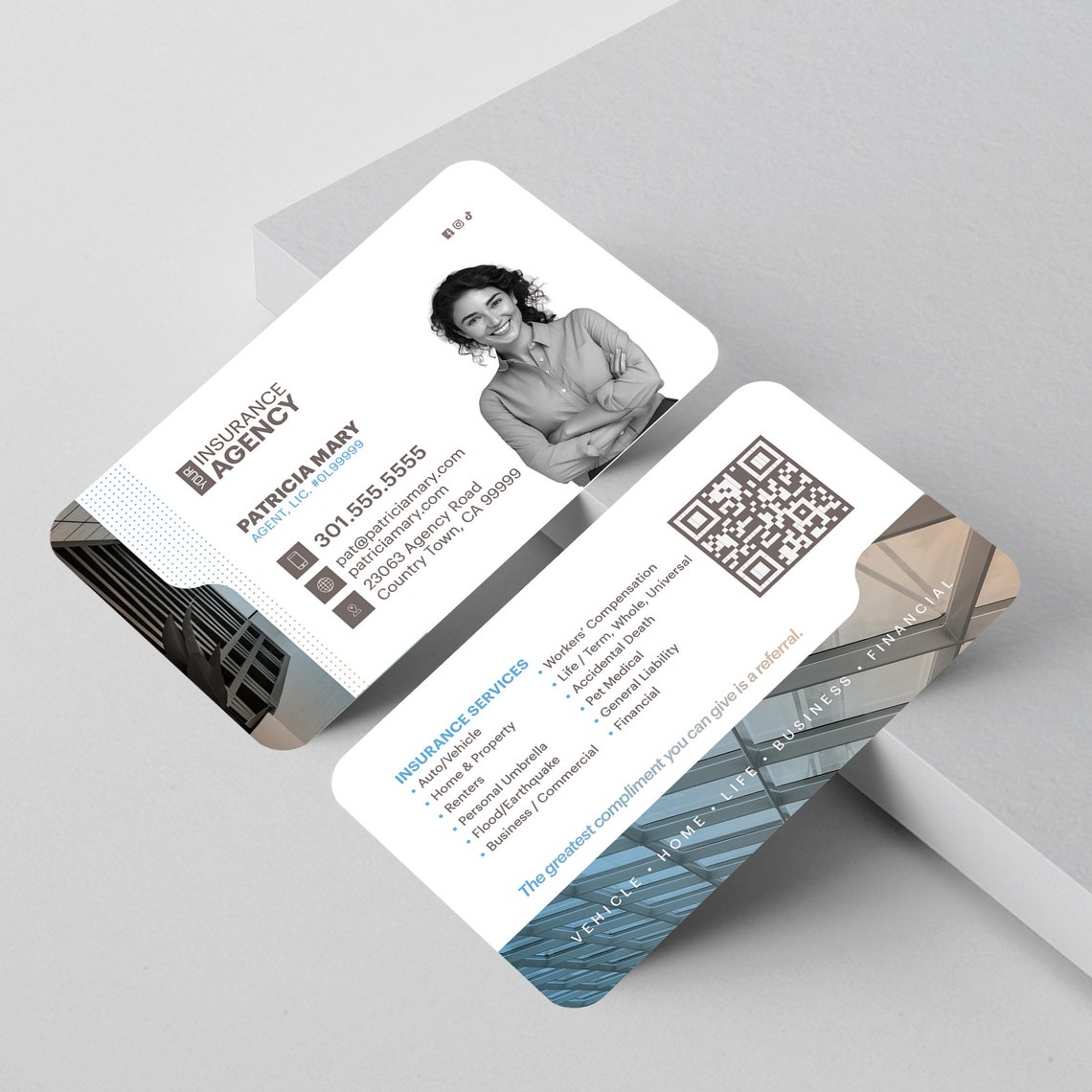 Custom Insurance Agency Business Cards: Glossy or Matte, USA Made - Etsy
